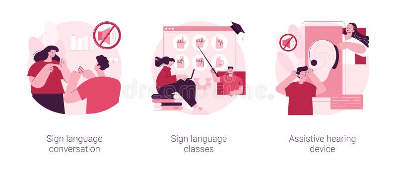 Disability Communication Abstract Concept Vector Illustrations. Stock ...