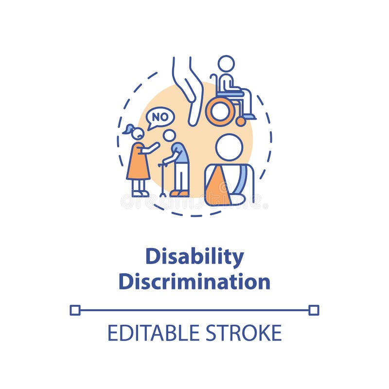 Disability Discrimination Concept Icon Stock Vector - Illustration of ...