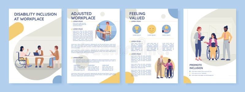 Disability Inclusion at Workplace Flat Vector Brochure Template Stock ...