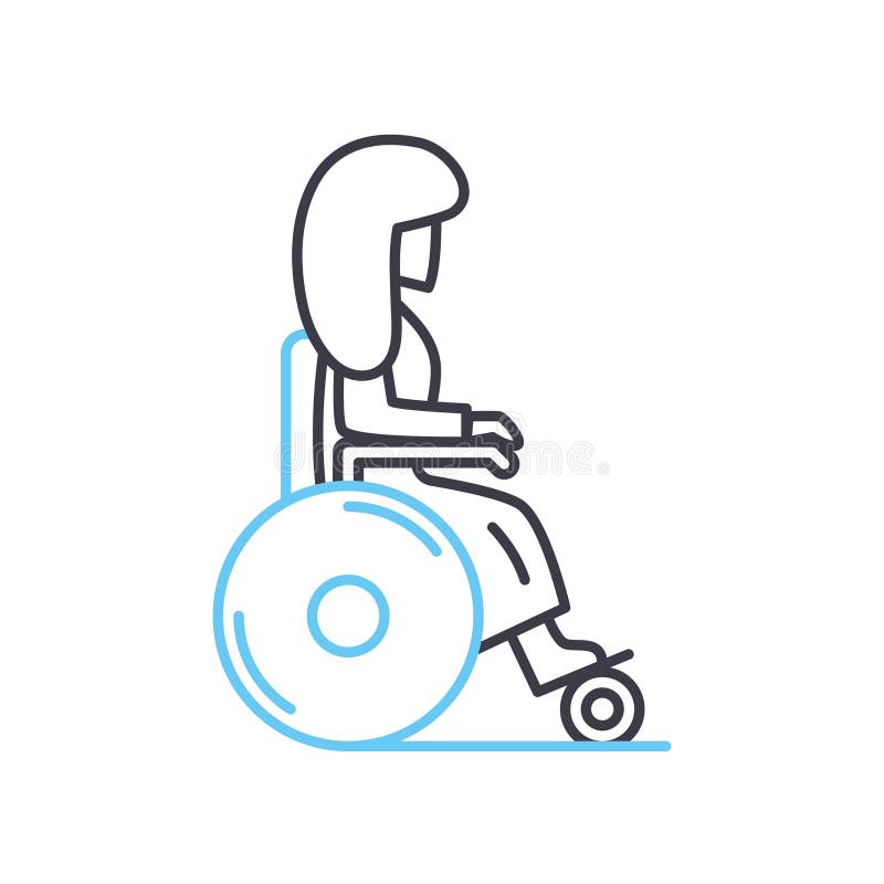 Disability Line Icon, Outline Symbol, Vector Illustration, Concept Sign ...
