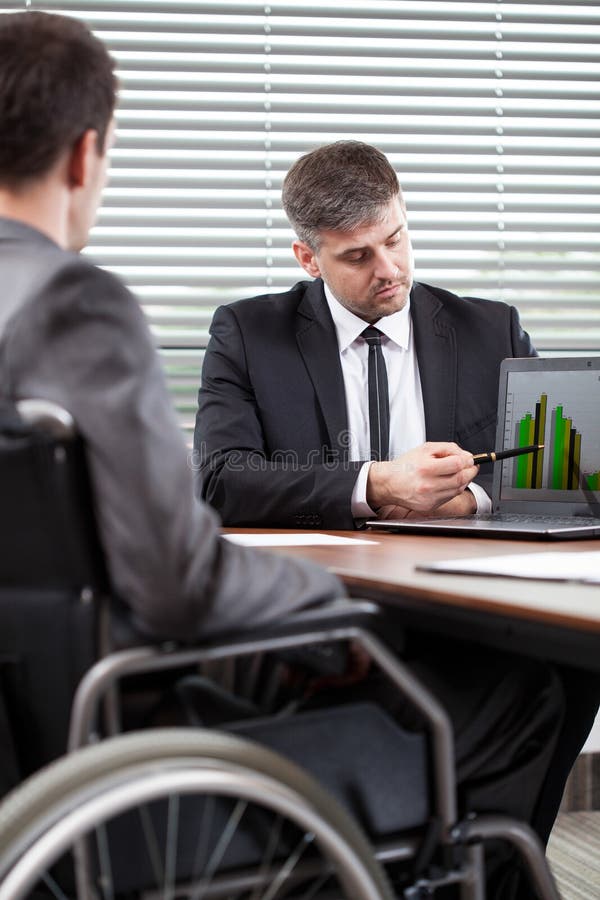 Disability in an office stock image. Image of formal - 45108573