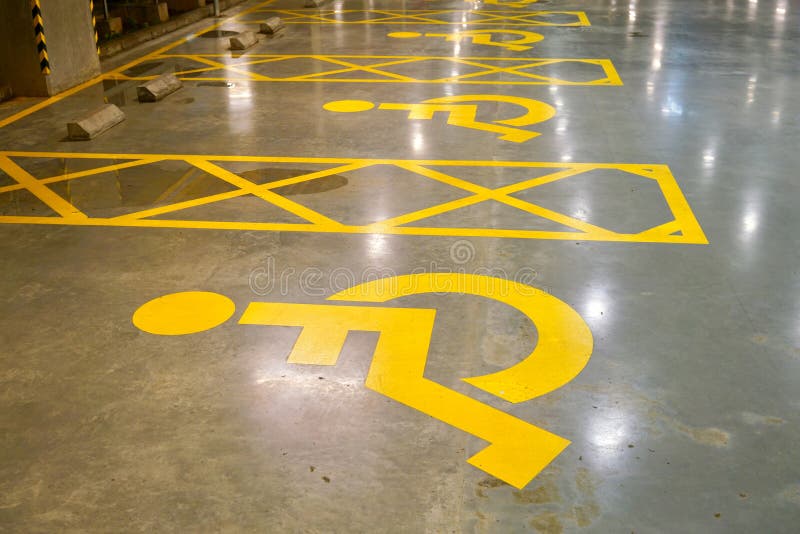 Disability-oriented Car Parking Spot Inside Parking Facility Stock ...