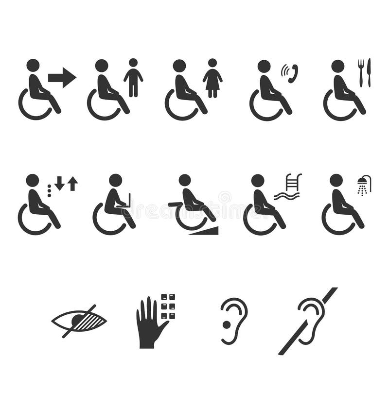 Physical Disability Icons Stock Illustrations – 582 Physical Disability ...