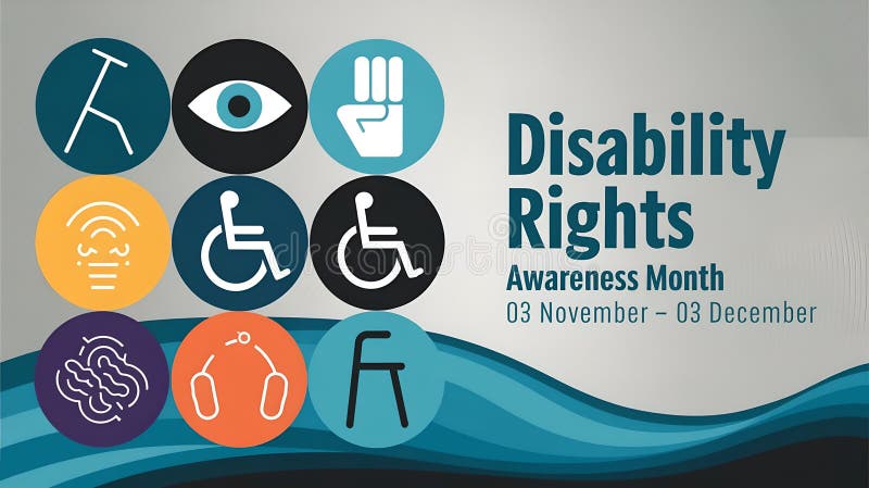 Disability Rights Awareness Month, Featuring a Stylized Graphic Design ...