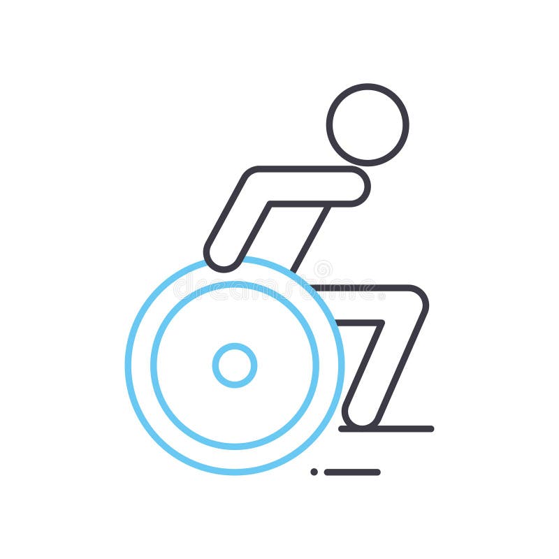 Disability Symbol Line Icon, Outline Symbol, Vector Illustration ...