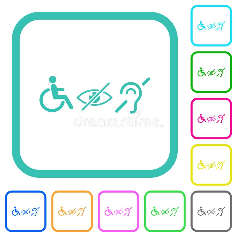 Disability Symbols Vivid Colored Flat Icons Stock Vector - Illustration ...