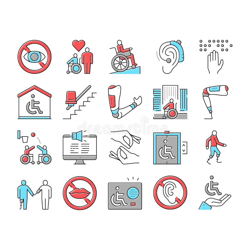 Physical Disability Icons Stock Illustrations – 613 Physical Disability ...