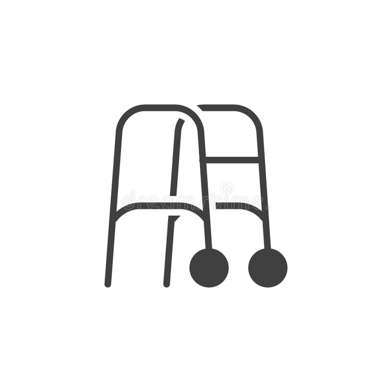 Walker Vector Solid Icon Design Illustration. Medical Symbol on White ...