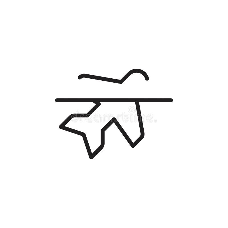 Disable Airplane Mode Icon Flat Line Illustration Stock Vector ...