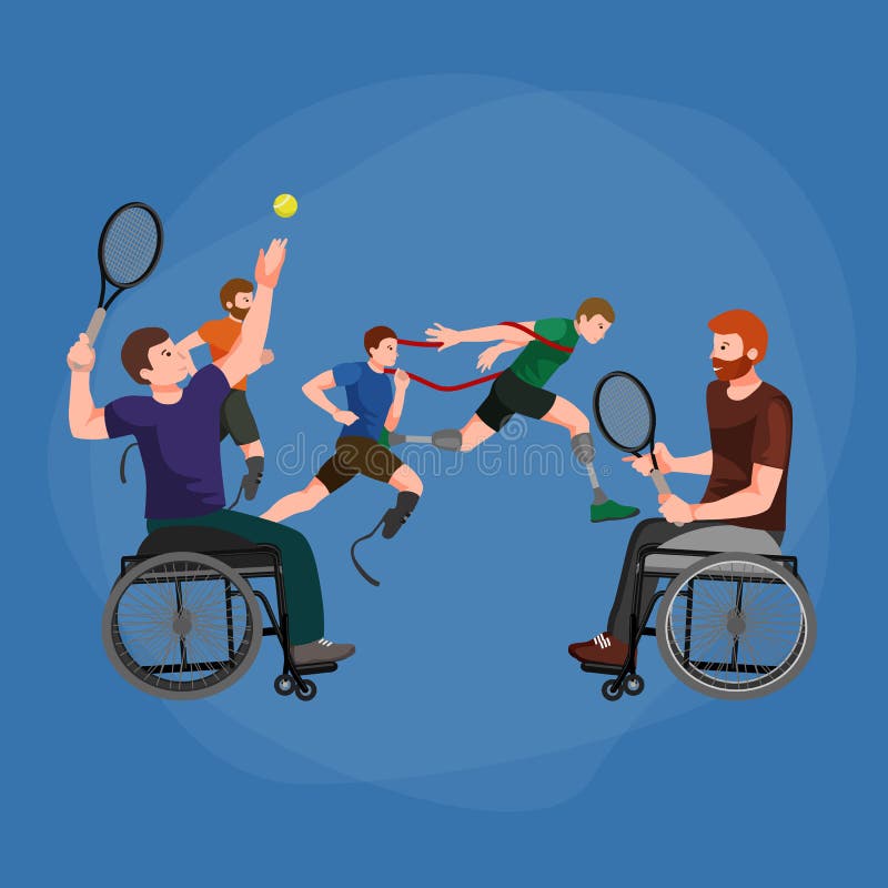 Disable Handicap Sport Paralympic Games Stick Figure Pictogram Icons ...