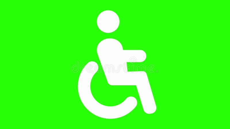 Disable Icon Animated Wheelchair Disable Icon Green Screen 4k Stock ...