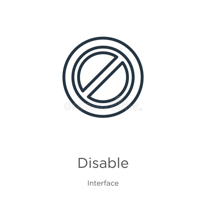 Linear Disable Icon From Interface Outline Collection. Thin Line ...