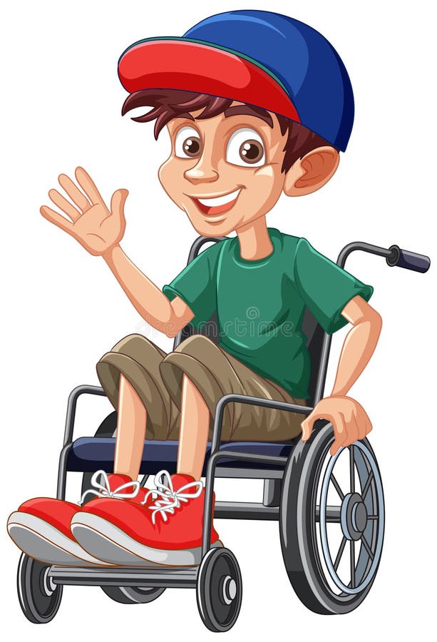 Disable Man Cartoon Sitting on Wheelchair Stock Vector - Illustration ...