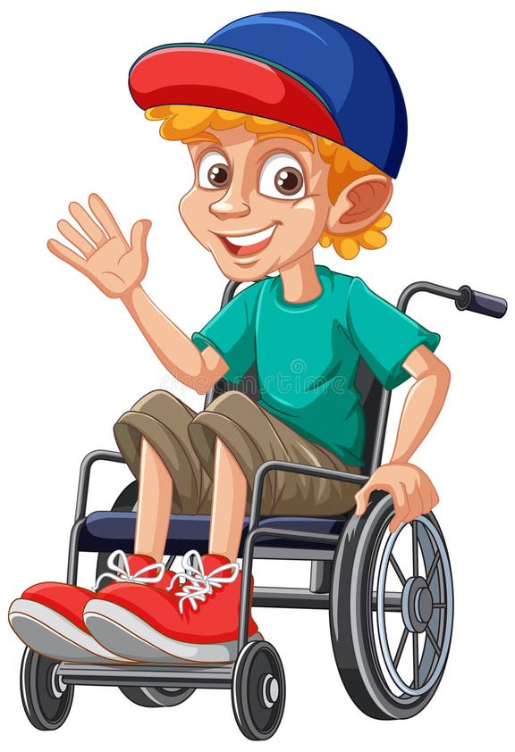 Disable Man Cartoon Sitting on Wheelchair Stock Vector - Illustration ...