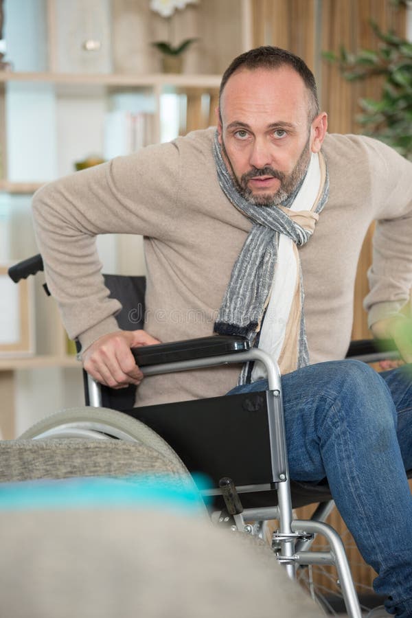 Disable Man Trying To Replace Himself on Sofa Stock Image - Image of ...