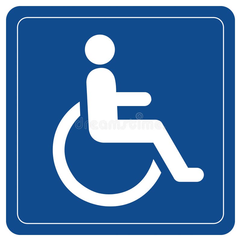 Disable Person Sign on a Blue Background Stock Vector - Illustration of ...