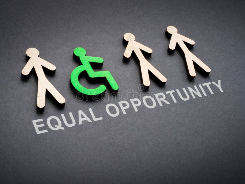 Disable Person Sign and Inscription Equal Opportunity. Stock Photo ...