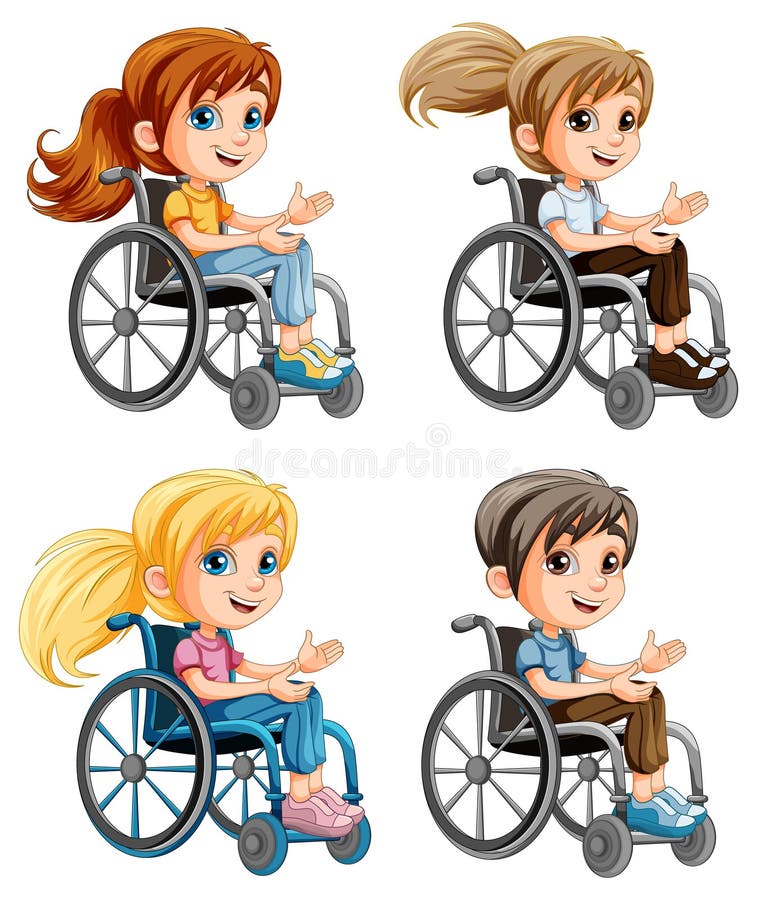 Disable Man Cartoon Sitting on Wheelchair Stock Vector - Illustration ...