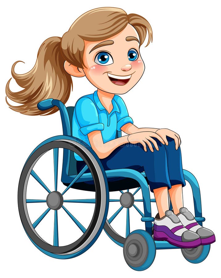 Disable Woman Cartoon Sitting on Wheelchair Stock Vector - Illustration ...