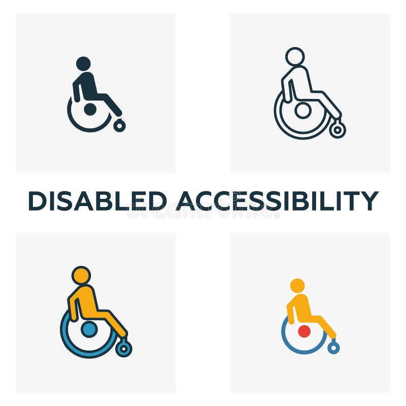 Disabled Accessibility Outline Icon. Thin Style Design from City ...