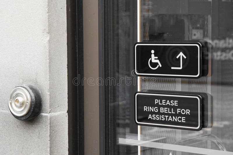 Disabled Accessible Push Button Buzzer for Assistance Sign at Building ...