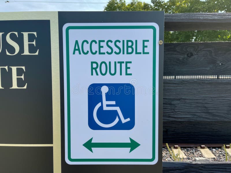 A Disabled Accessible Route Sign Stock Image - Image of person, chair ...