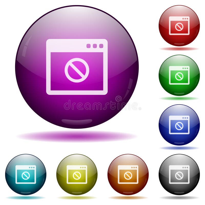 Disabled Application Icon in Glass Sphere Buttons Stock Vector ...
