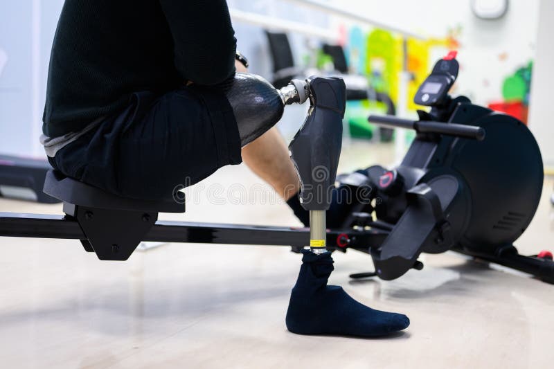 Disabled Athlete Patient with Physical Disability Doing Exercise Stock ...