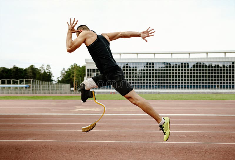 Disabled Sprinter Start Block Stock Image - Image of disability ...