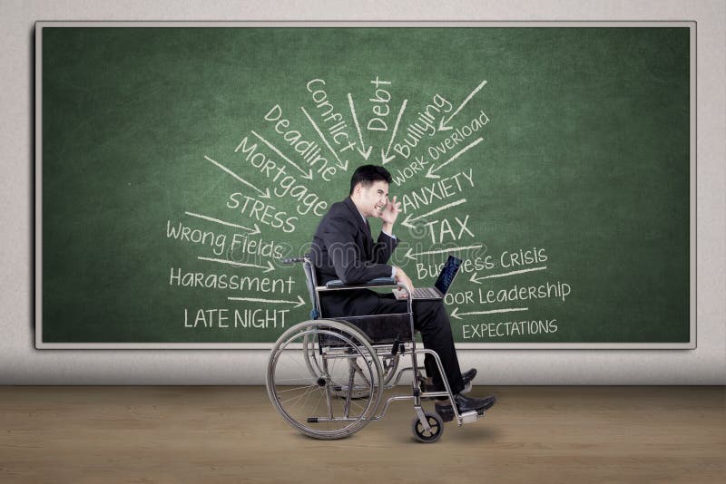 Disabled Businessman with Stressful Expression Stock Photo - Image of ...