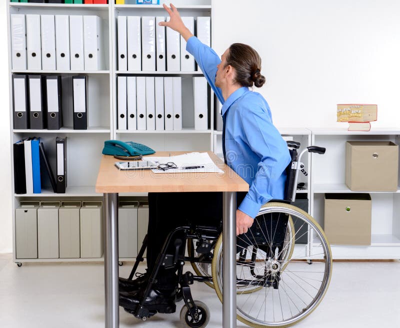 Disabled Businessman in Wheelchair Need Help Stock Image - Image of ...
