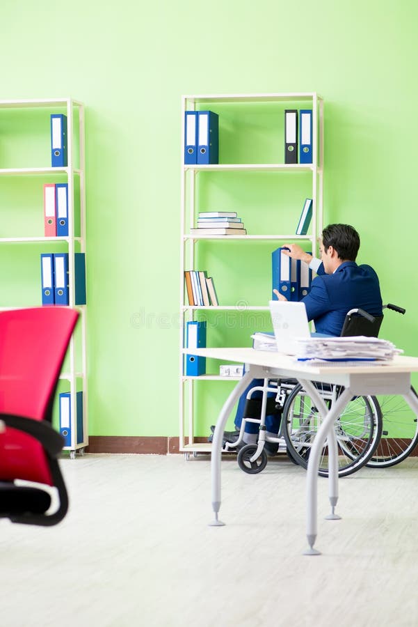 The Disabled Businessman Working in the Office Stock Photo - Image of ...