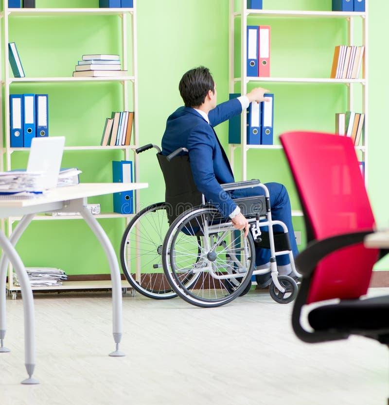 Disabled Businessman Working in the Office Stock Photo - Image of ...