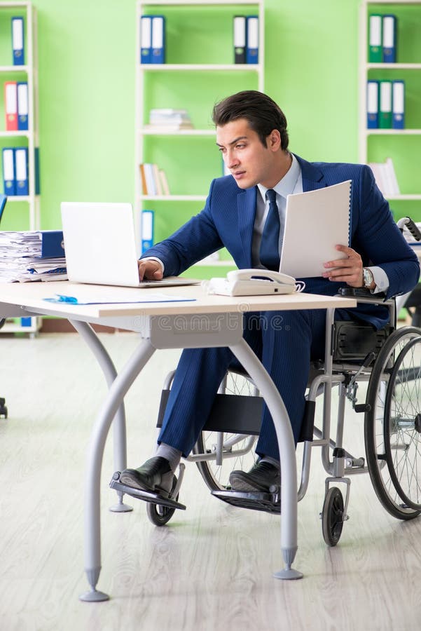 The Disabled Businessman Working in the Office Stock Photo - Image of ...