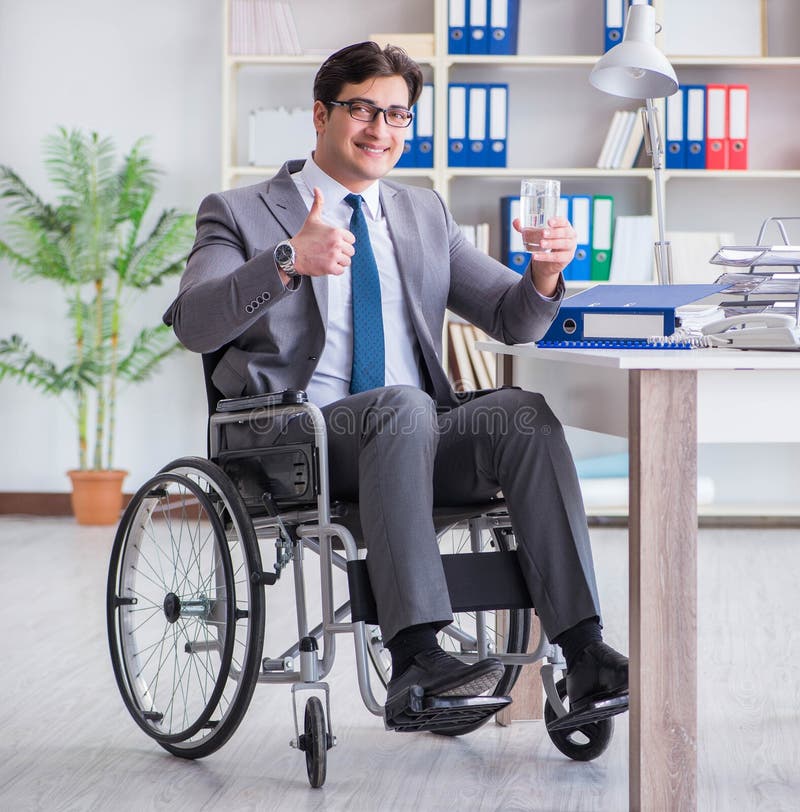Disabled Businessman Working in the Office Stock Photo - Image of ...