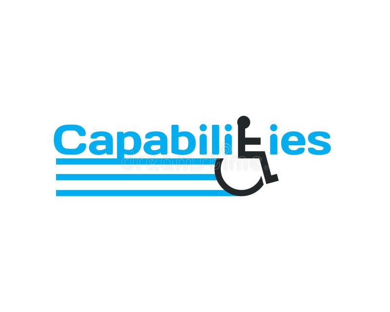 Disabled Capabilities Wordmark Logo with Human Figure in Wheel Chair ...