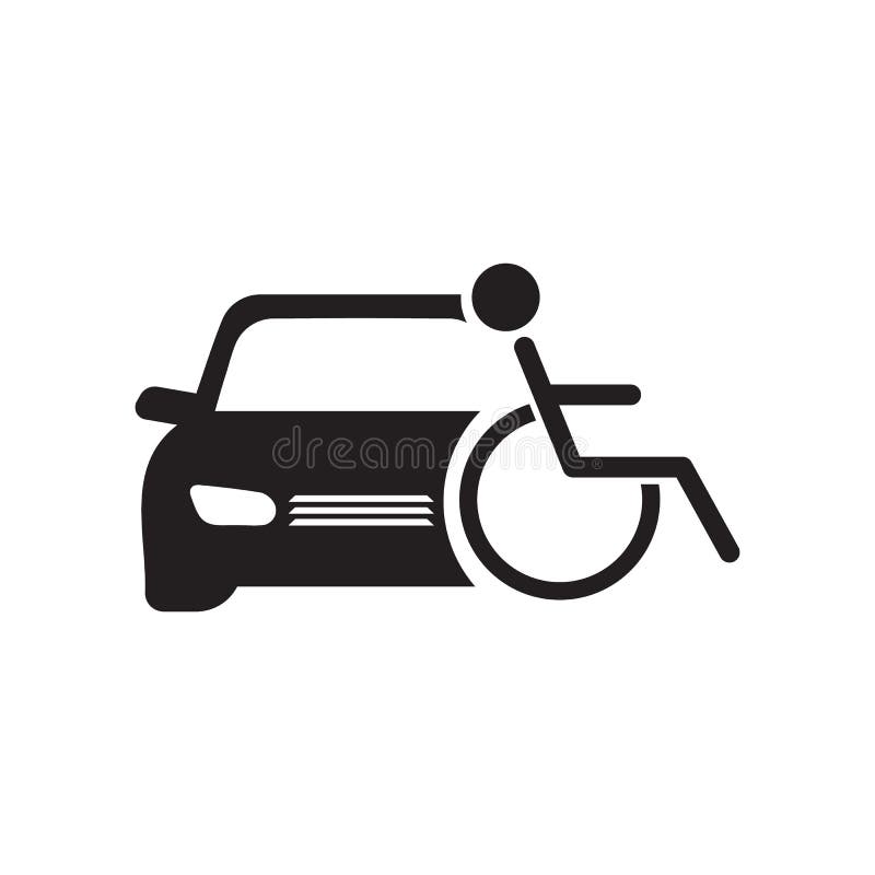 Disabled car Icon stock illustration. Illustration of hospital - 262503904
