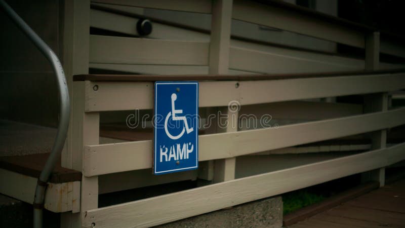 Disabled, or Disability Sign for a Ramp Stock Photo - Image of blue ...