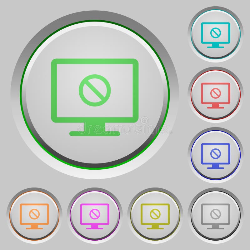 Disabled Display Push Buttons Stock Vector - Illustration of monitor ...