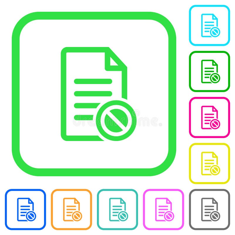 Disabled Document Vivid Colored Flat Icons Stock Vector - Illustration ...
