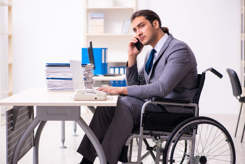 Disabled Employee in the Office Stock Image - Image of busy, chair ...
