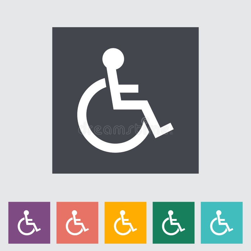 Disabled flat single icon. stock vector. Illustration of elements ...
