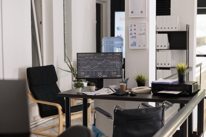 Disabled Friendly Office at the End of the Workday Stock Image - Image ...