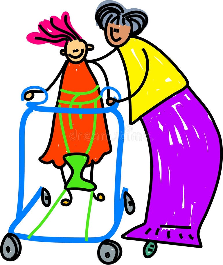 Disabled Girl Walker Stock Illustrations – 79 Disabled Girl Walker ...