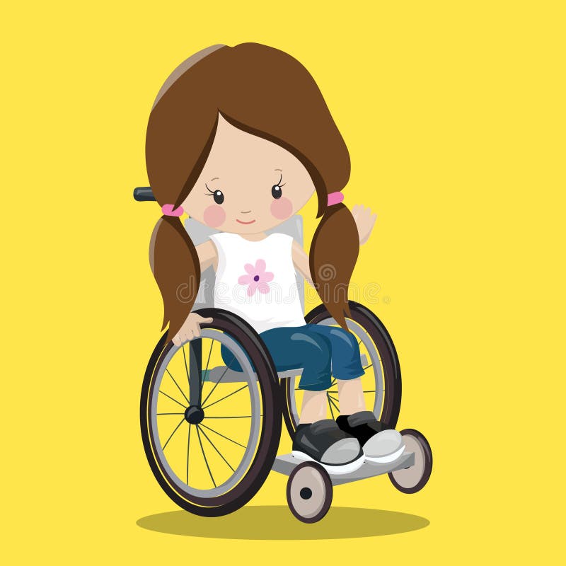 Disabled Girl Brown Tie Down 02 Stock Vector - Illustration of vector ...