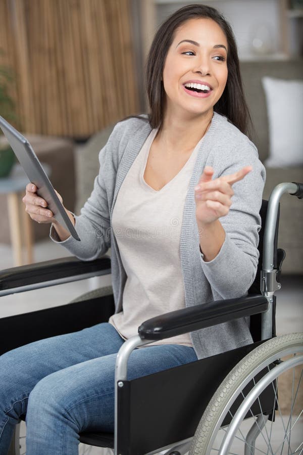 Disabled Girl Delighted at Home Stock Photo - Image of social, delight ...