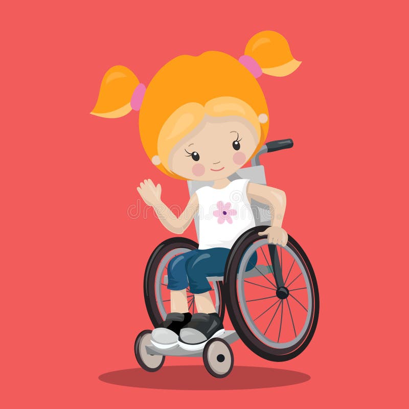 DISABLED GIRL ORANGE TIE UP 09 Stock Vector - Illustration of disabled ...