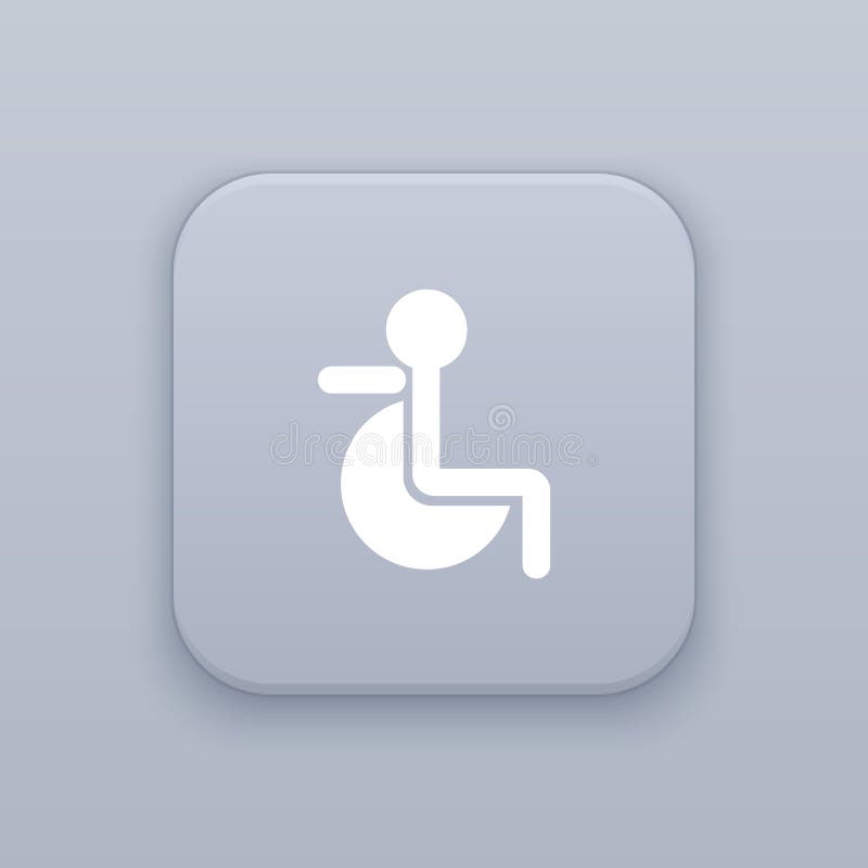 Disabled Gray Vector Button with White Icon Stock Vector - Illustration ...