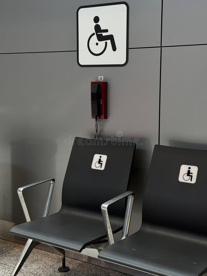 Disabled Handicap Sign on a Chair Reserved for People with Disabilities ...