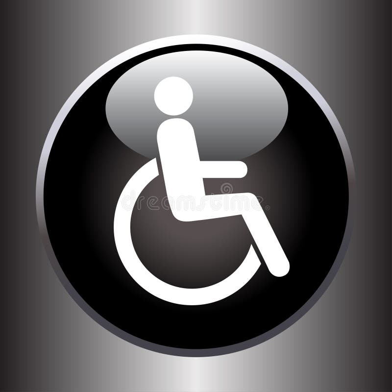 Disabled Icon on Black Button Stock Vector - Illustration of ...